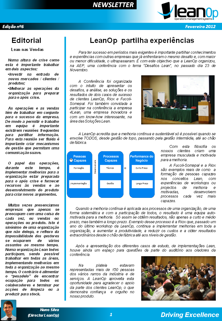 Newsletter Leanop - Lean operations management systems